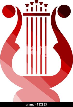 Lyra. Einzelne flache Symbol auf weißem Hintergrund. Vektor ...