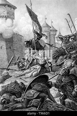 Jeanne d ' Arc bei der Belagerung von Orleans, Mai 1429. Joan of Arc, 1412-1431, aka Jeanne d ...