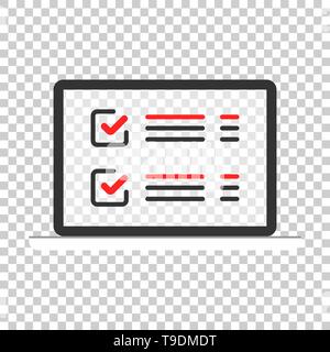 Online Umfrage zeichen Symbol im flachen Stil. Fragebogen Vector ...