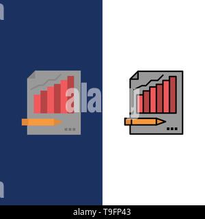 Die Vektorliniensymbole für Statistiken und Diagramme sind festgelegt ...