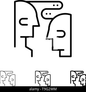 Gehirn, Kommunikation, menschliche Interaktion Symbol Leitung Vektor ...