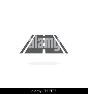 Kurvenreiche Straße auf einem weißen Hintergrund isoliert. Straße Ort ...