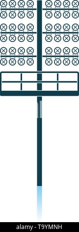 Fußball Lichtmast Symbol. Schatten Reflexion Design. Vector ...