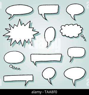 Comic-Buch-Sprechblasen. Eine Reihe von bunten und retro Comic-Design ...