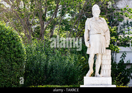 Statue des Perikles in der Athinas Straße von Athen. Region Attika ...