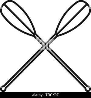 Holz- Boot mit Ruder Umrisse Zeichnen, Malen und Skizzieren, monochrome ...