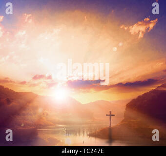 Anbetung durch die Hirten; Kreuzigung; Auferstehung Christi. Drei Ovale nebeneinander: Links ...