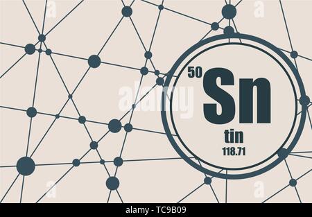 Abbildung des Periodensystems Zinn chemischen Symbol Vektor Abbildung ...