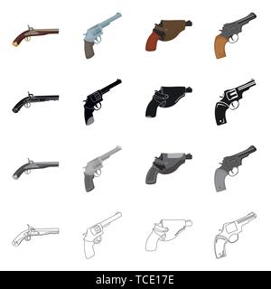 Gun, Skizze, antike, Pulver, Outline, Krieg, Cowboy, Revolver, Pistole ...