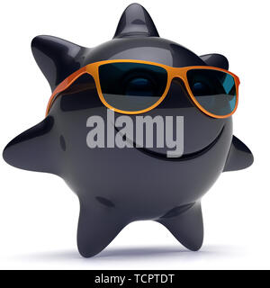 Smiley sun Black Star Gesicht Sonnenbrille fröhlichen Sommer lächeln ...