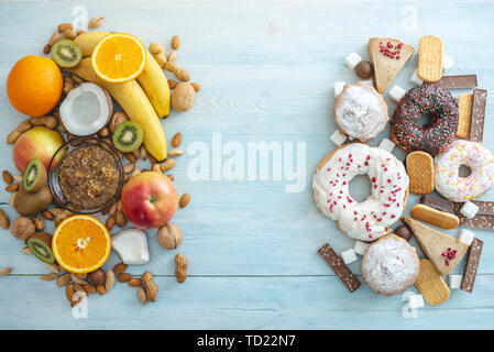 Ungesunde vs gesundes Essen Stockfoto, Bild: 220670505 - Alamy