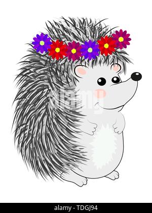 Adorable Igel im modernen Stil. Coole kleine graue Igel im Comic-stil ...