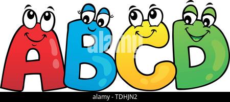 Cartoon ABCD Buchstaben Thema 3-eps 10 Vector Illustration Stock ...