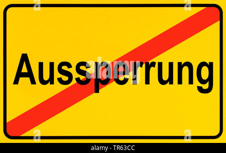 Melden Sie mit durchgestrichen Straße Symbol, symbolische Foto Straße ...