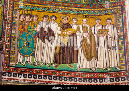 Mosaik des Kaisers Justinian Basilika von San Vitale, Ravenna, Italien ...
