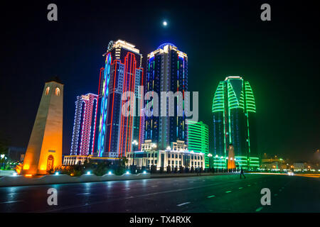 Blick auf die Stadt, Grosny, Tschetschenien, Kaukasus, Russland ...