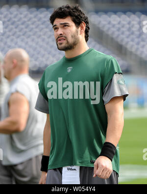 New York Jets rookie quarterback Mark Sanchez feiert gegen die Houston ...