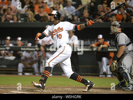 Der Baltimore Orioles' Adam Jones geht im achten Inning gegen die New ...