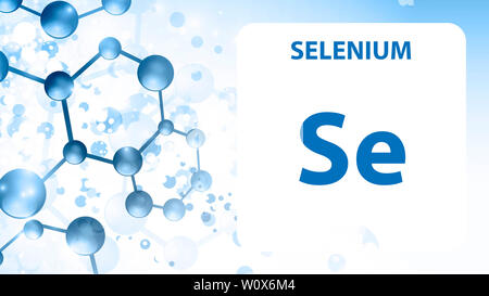 Chemisches Element Selen, Zeichen mit Ordnungszahl und Ordnungsgewicht ...