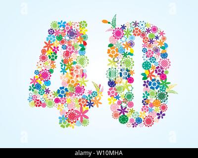 Alles Gute zum Geburtstag Nummer 40, Grußkarte für vierzig Jahre in der ...