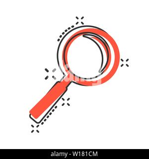 Lupe zeichen Symbol im Comic-stil. Lupe vektor Cartoon Illustration auf ...