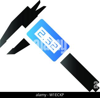 Digitalen Messschieber Symbol in doodle Skizze Linien. Instrument ...