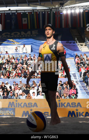 02 Juli 2019, Hamburg: Beachvolleyball, Weltmeisterschaft, Rothenbaum ...