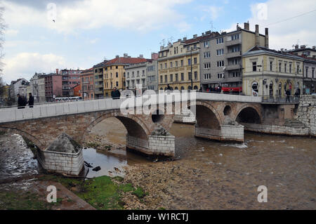 Bosnien, Sarajevo: Latein-Brücke (Bosnisch: Latinska Cuprija Principov ...