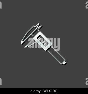 Digitalen Messschieber Symbol in doodle Skizze Linien. Instrument ...