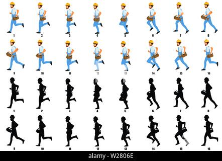 Man Run Cycle Animation Sequence, Loop Animtion Sprite Sheet Vector Stock-Vektorgrafik - Alamy