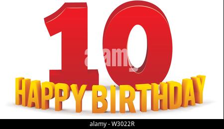 10 Jahre Geburtstag Karte voll Vektorelemente Vektor Abbildung - Bild ...