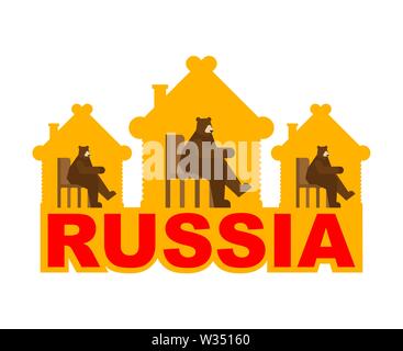 Russische Bär in der Holzhütte. Russland traditionelle Home Stock ...
