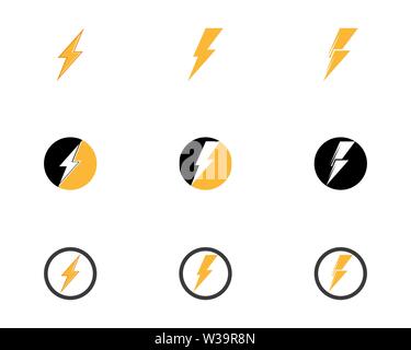 Blitz-symbol Logos und Symbole Vorlage Stockfotografie - Alamy