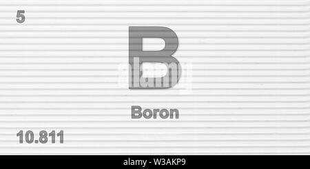 Bor chemische Element atomaren Daten und Symbol Abbildung: Hintergrund ...