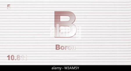 Bor chemische Element atomaren Daten und Symbol Abbildung: Hintergrund ...