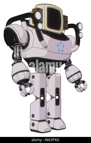 Roboter, die Elemente enthalten: alte Computer Monitor, doppelten ...