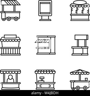 Markt Zeile für Symbole, Zeichen, Vektor. Marktstand Entwurfskonzept ...