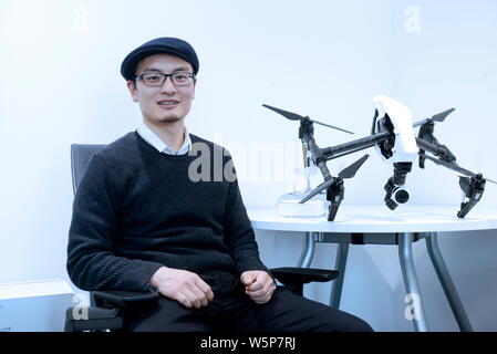 Frank Wang, Gründer und CEO des DJI (Dajiang Innovationen), ist in Peking, China befragt, 12 ...