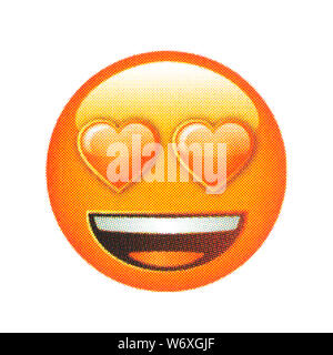 Lächelndes Gesicht mit Herz Augen Emoticon Stockfotografie - Alamy