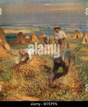 Binden der Garben 1902 Gemälde von George Clausen der Erntezeit auf dem ...