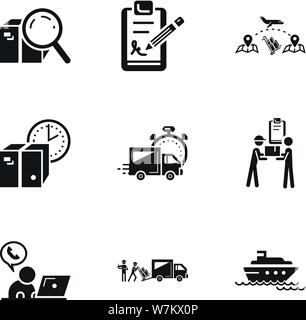 Lieferant Symbole gesetzt, einfachen Stil Vektor Abbildung - Bild ...