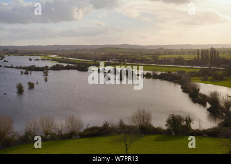 Blick von Barrow Mump Hügel von überschwemmten Southlake und aller ...
