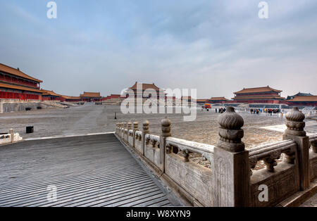 Ein Blick auf den Palast Museum, auch als die Verbotene Stadt in Peking ...