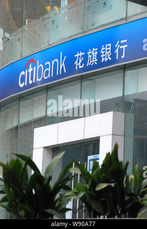 Blick auf eine Filiale der Citibank Citigroup Inc. in Shanghai, China ...