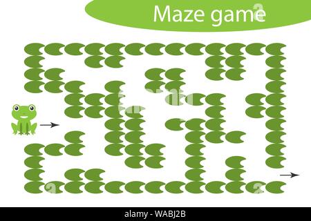 Labyrinth Spiel, Helfen Sie dem niedlichen Frosch ein Weg aus dem ...