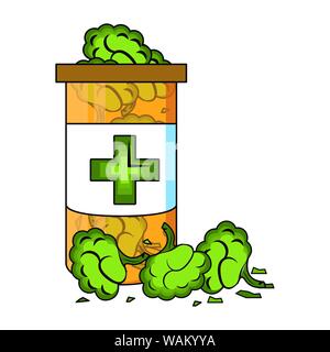 Cannabis Sativa Hanf martihuana Cartoon Stock-Vektorgrafik - Alamy