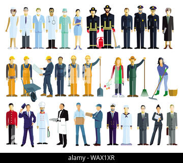 Verschiedene Berufe, Portrait - Illustration Stockfotografie - Alamy