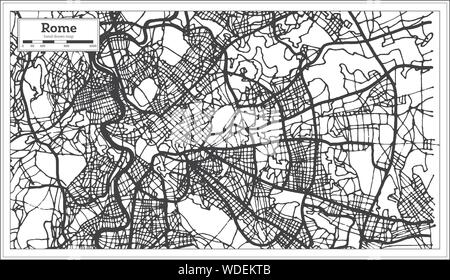 Rom Stadtplan mit Hand gezeichnete Architektur Symbole. Alle drawigns ...
