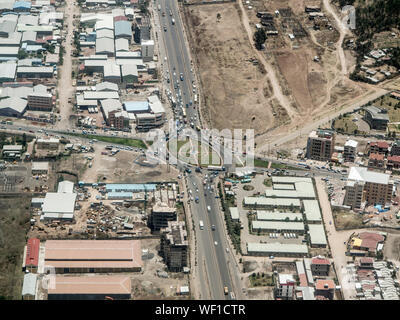 Luftaufnahme von Slum in Addis Abeba, der Hauptstadt von Äthiopien Stockfotografie - Alamy