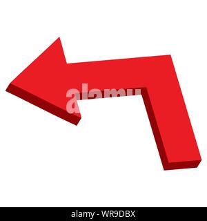 Die rechte rote Pfeil symbol Vektor Verkehr Symbol auf weißem ...